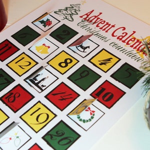 Advent Calendar Printable. Countdown to Christmas. Instant Download ...