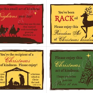 Christmas Act of Kindness Cards. Instant Download Printable. Digital ...
