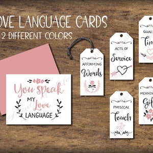 5 Love Gift Tags & Card. Five Languages Love. Instant Download ...