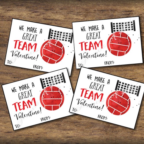 Editable Volleyball Valentine's Day Cards . Sports | Etsy