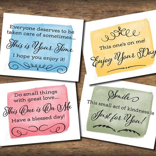 Printable Random Act of Kindness Cards RAOK Pay It Forward - Etsy