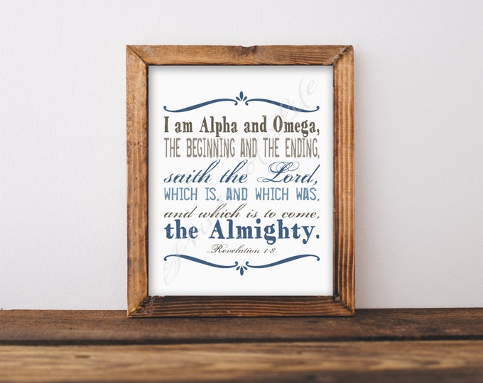 Christian Art. Alpha and Omega. Revelation 1:8. Bible Verse. - Etsy