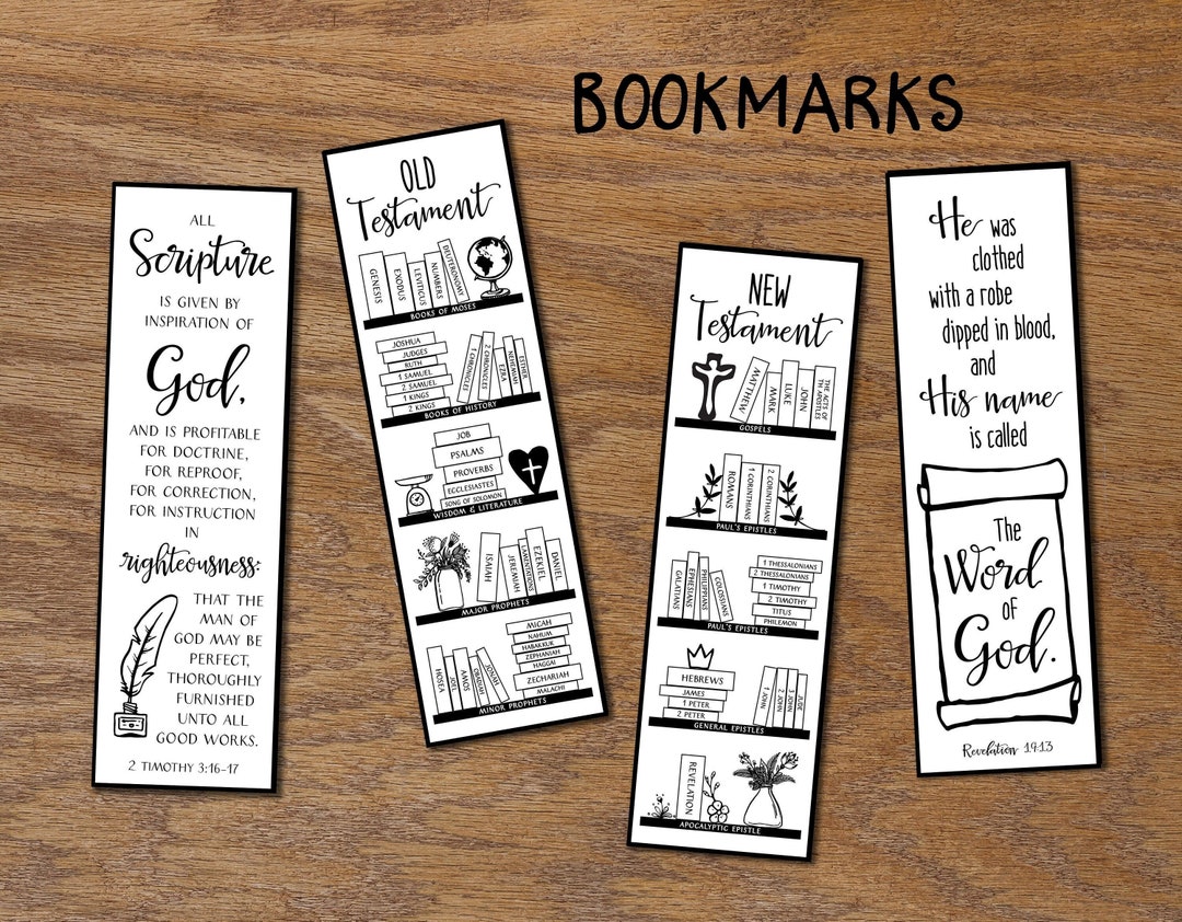 Bible Bookmark Tracker. Bookshelf. Christian Book Marks. Instant ...