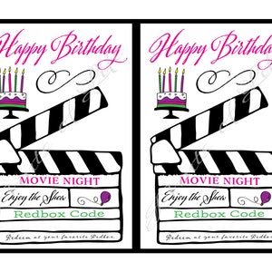 Printable Redbox code gift card. Happy Birthday. Instant | Etsy