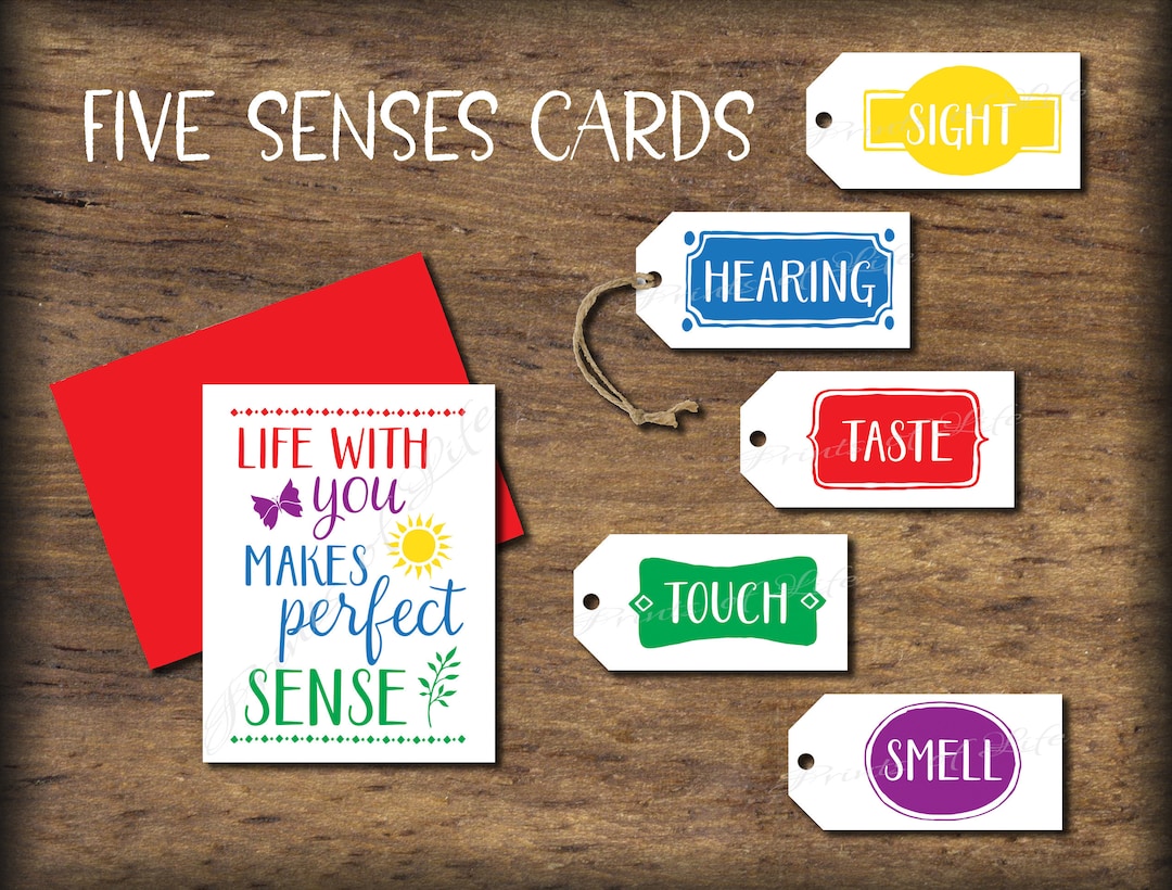 Five Senses Gift Tags & Card. 5 Senses Instant Download Printable ...