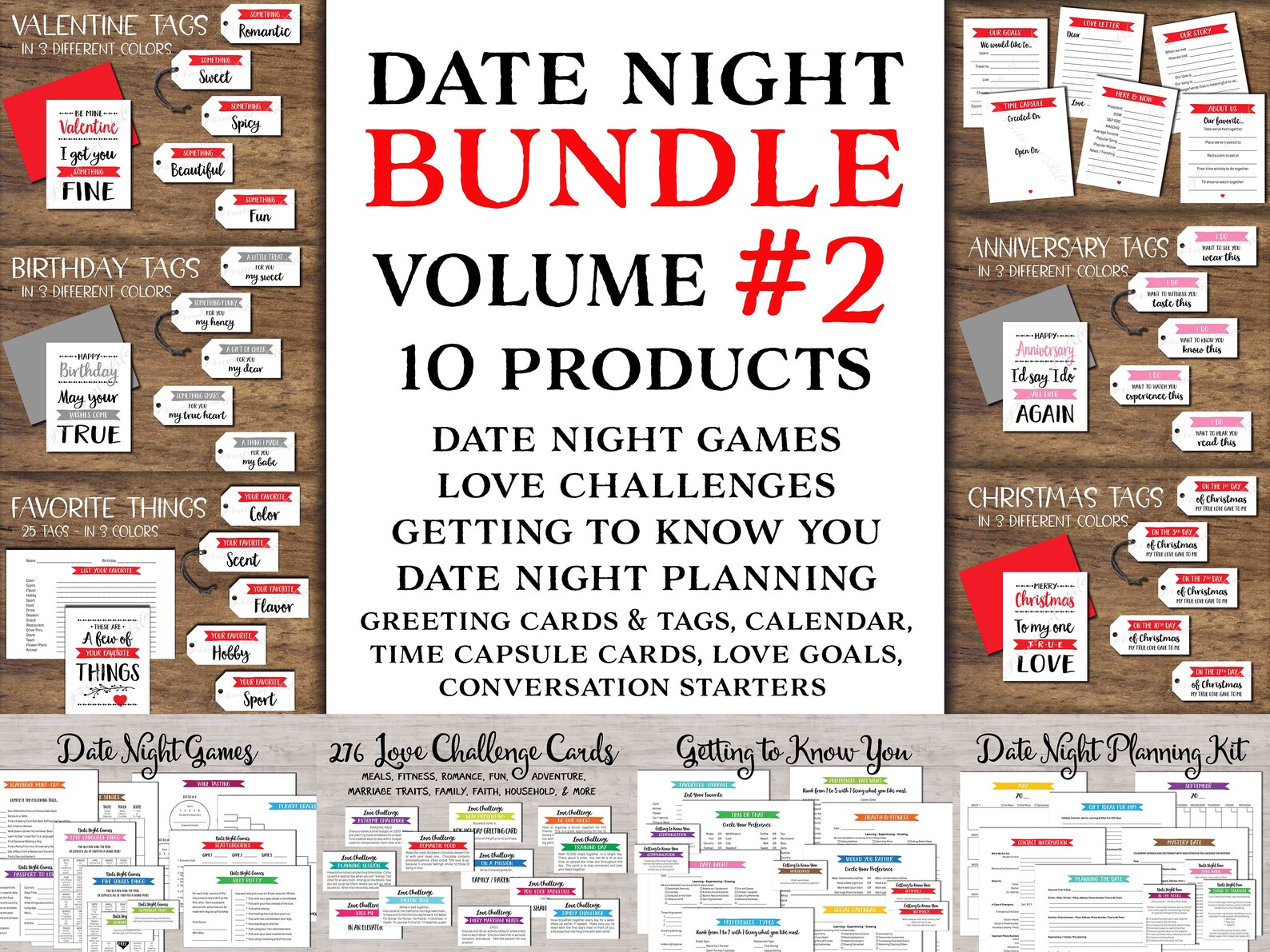 Date Night Bundle Volume 2. Instant Download Printable. Date Box Couple ...