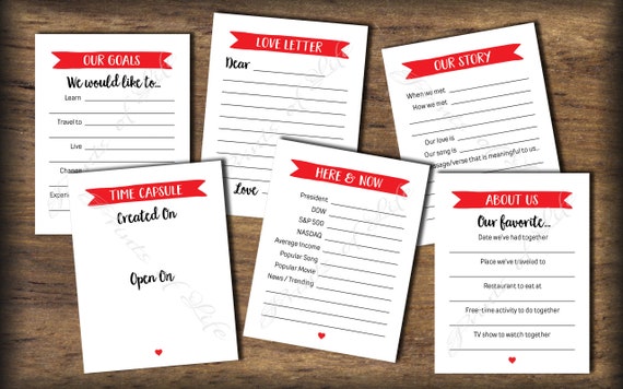 Time Capsule. Date Night Idea. Instant Download Printable. | Etsy