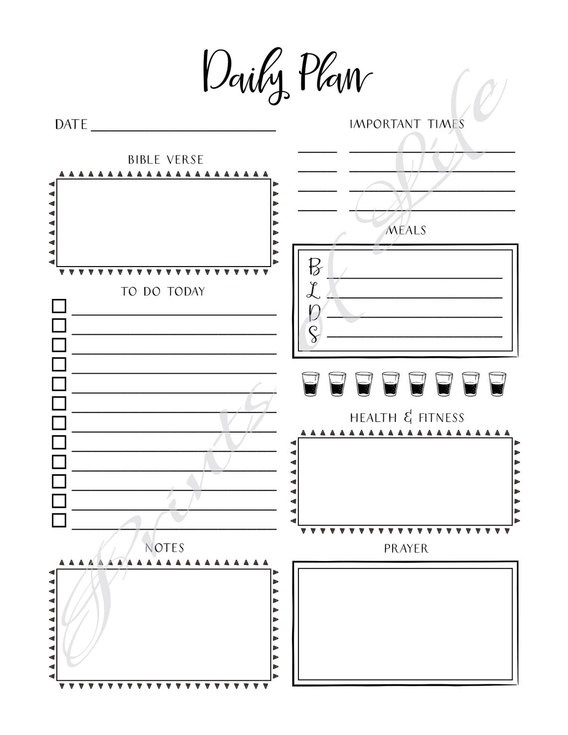 Daily Plan. PDF Printable. Instant Download. Christian Day - Etsy