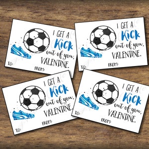 Soccer Kids Valentine Cards. Sports Valentines Day. Boys Girls. Instant ...