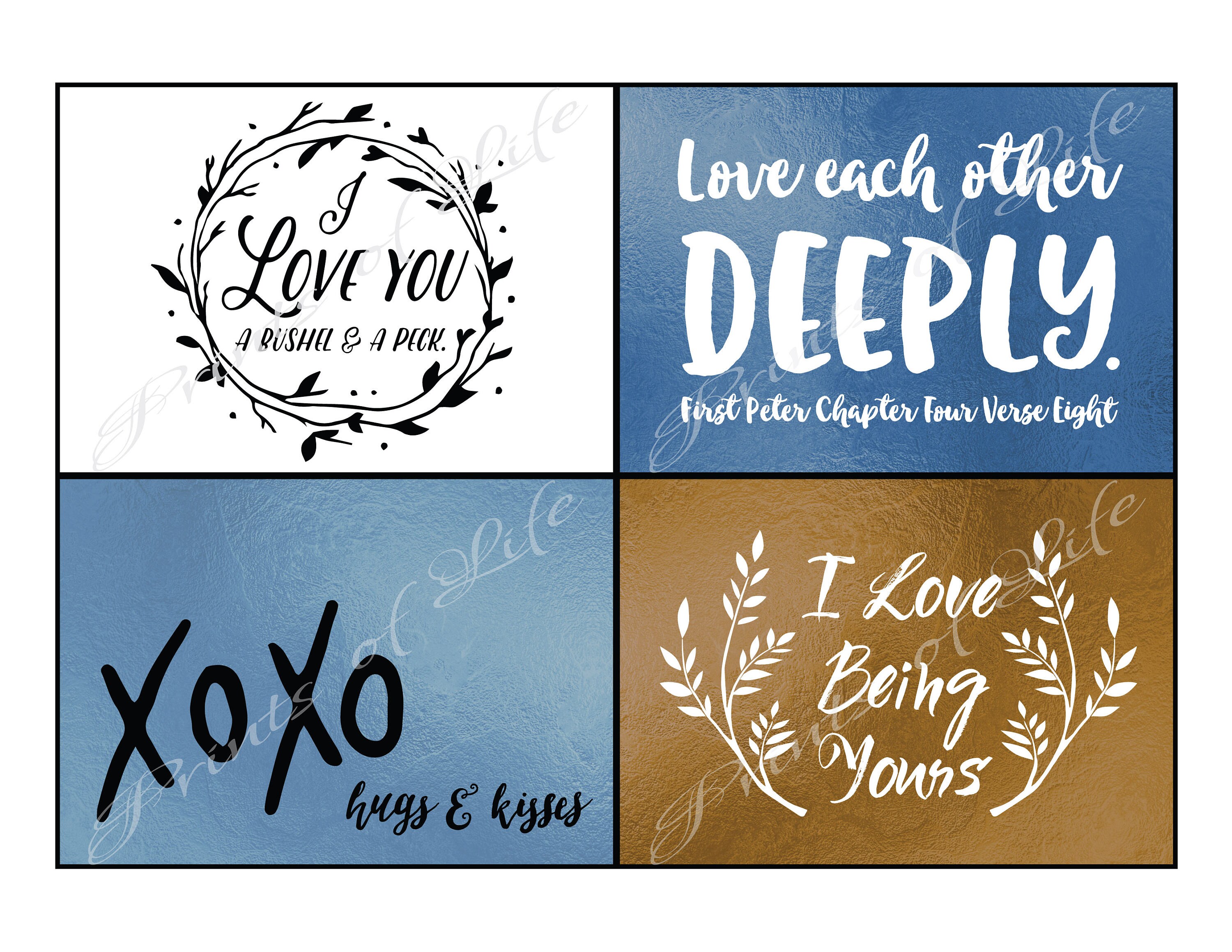 24 LOVE Note Cards. Valentine's Day. Wedding. Birthday. | Etsy