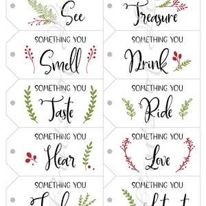 5 Gift Rule Tags & Christmas Card. Traditional. Instant Download ...