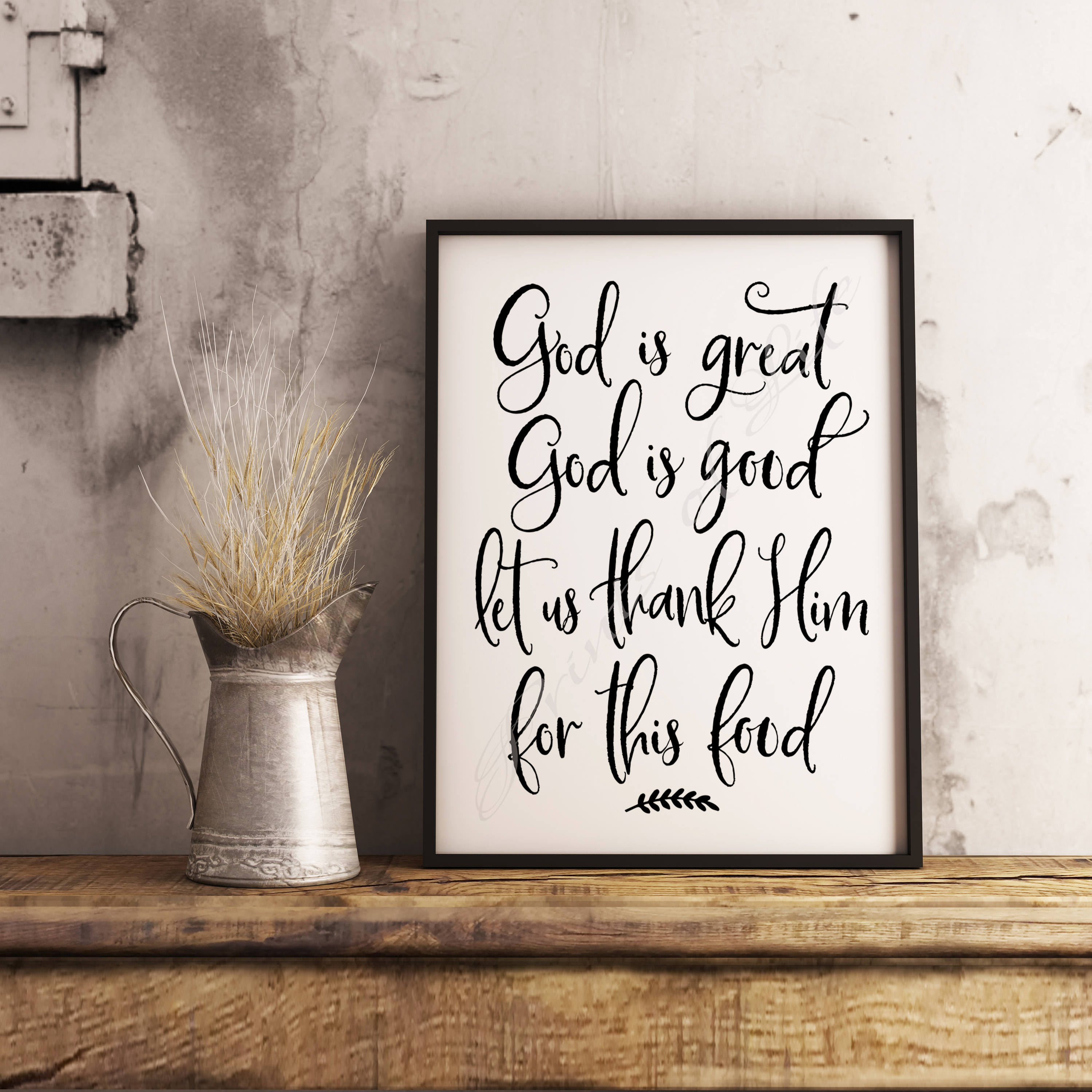 Christian printable. God is great God is good Let us thank Him | Etsy
