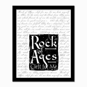 Christian Wall Art. Rock of Ages, Cleft for Me. Instant Download ...
