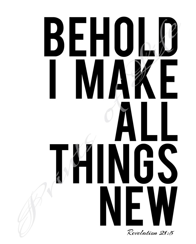 Christian Print. Behold I Make All Things New. Revelation - Etsy