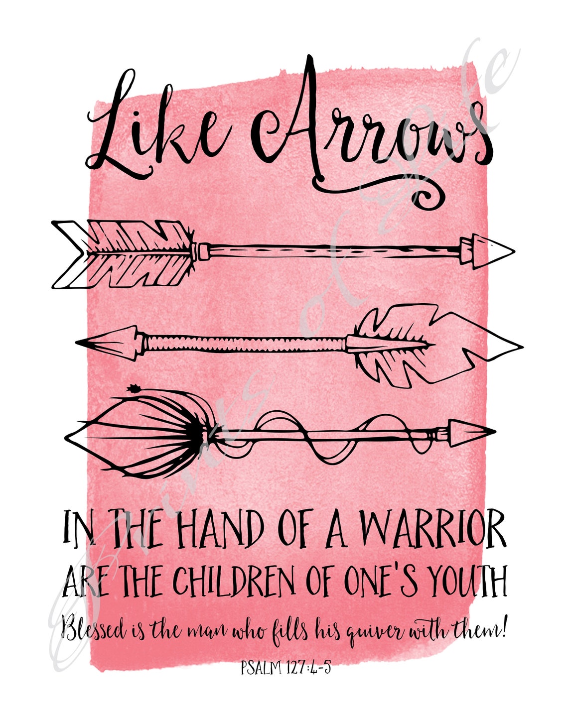 Christian Wall Art. Like Arrows in the Hand of a Warrior. Psalm 127:4-5 ...