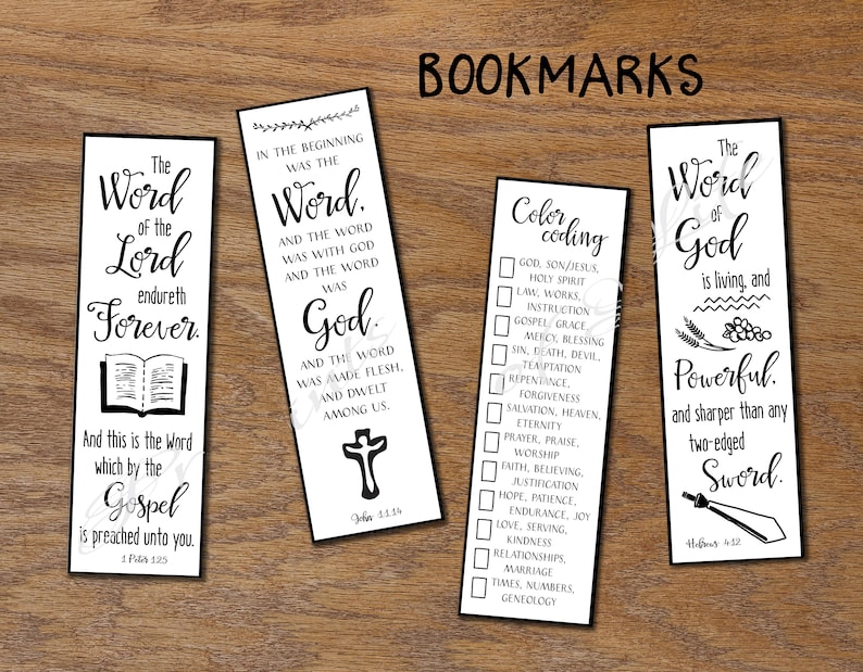 Christian Bookmarks. Instant Download. DIY Printable Color Coding Book ...
