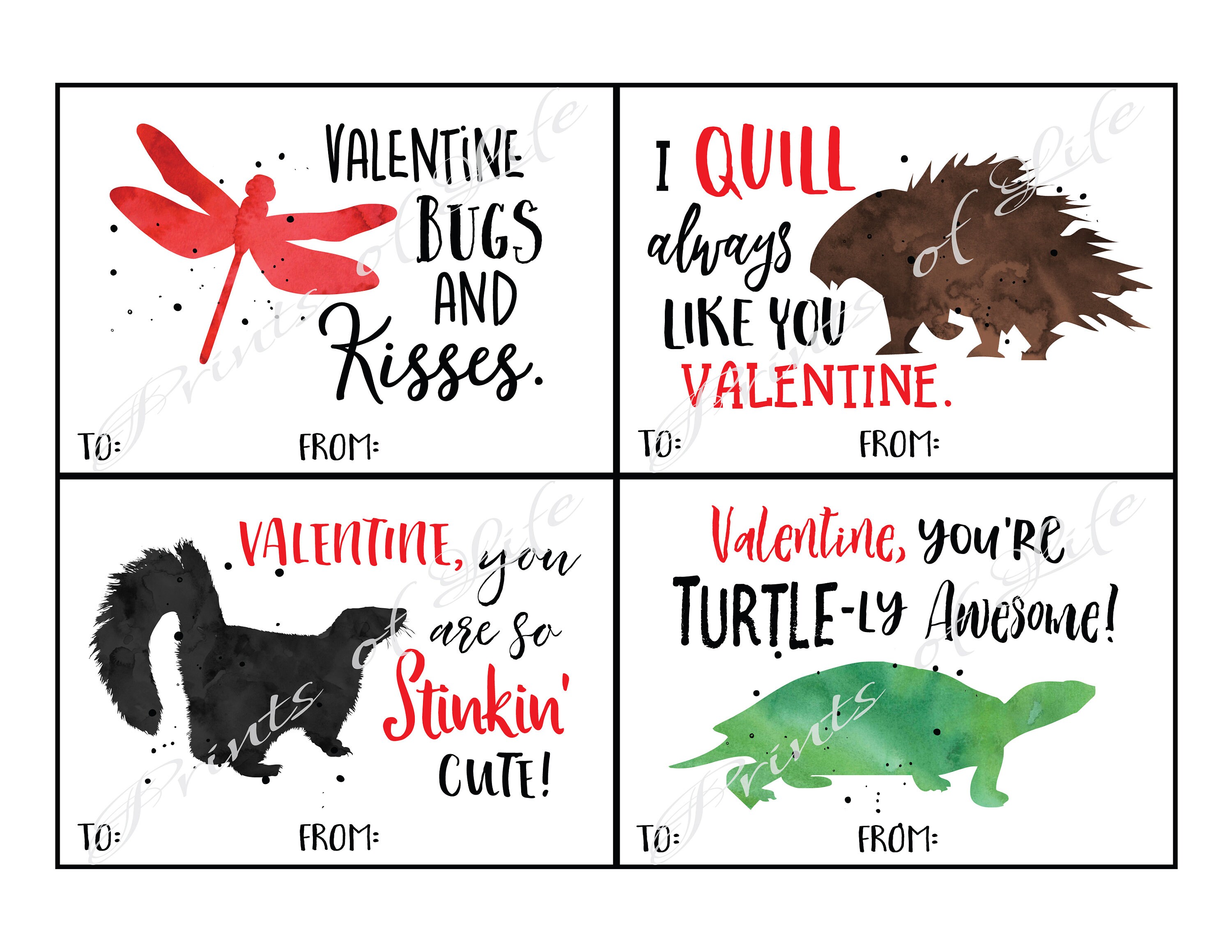 Kids Valentine's Day Cards. Boys Girls. Instant Download. | Etsy