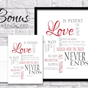 Love: 1 Corinthians 13. Instant Download. DIY Printable. Christian ...
