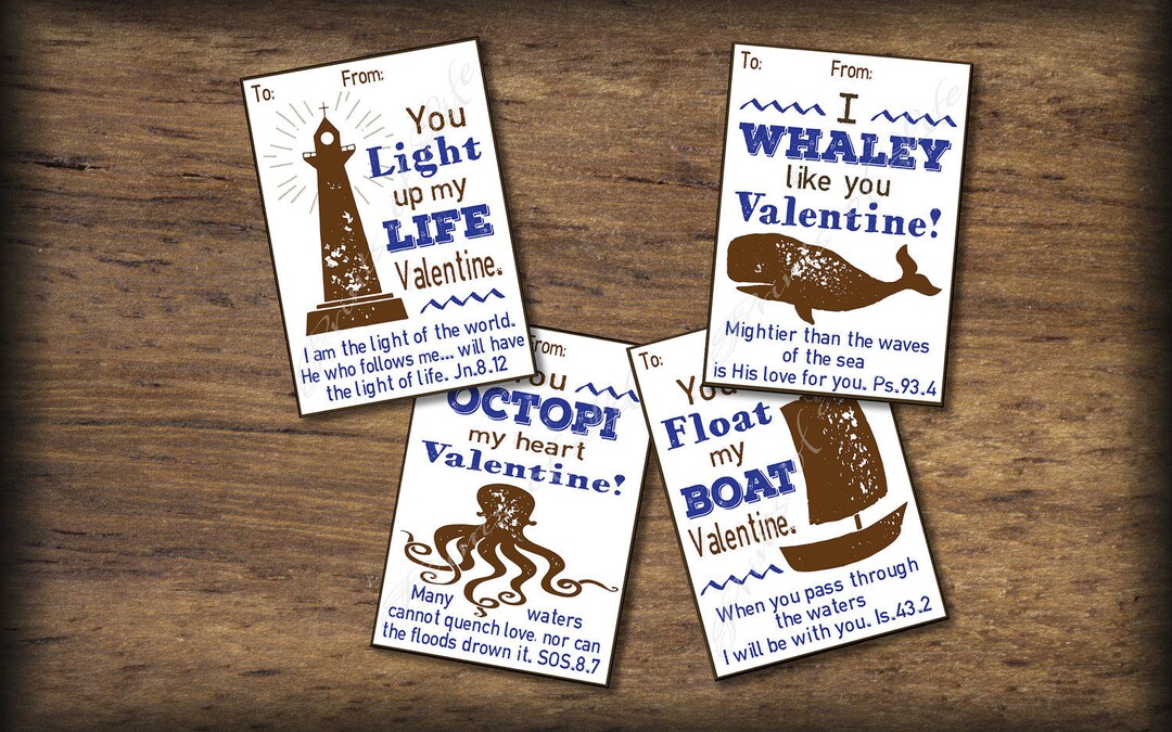 Kids Valentine Cards for School. Bible Verse Valentine's Day. Christian ...