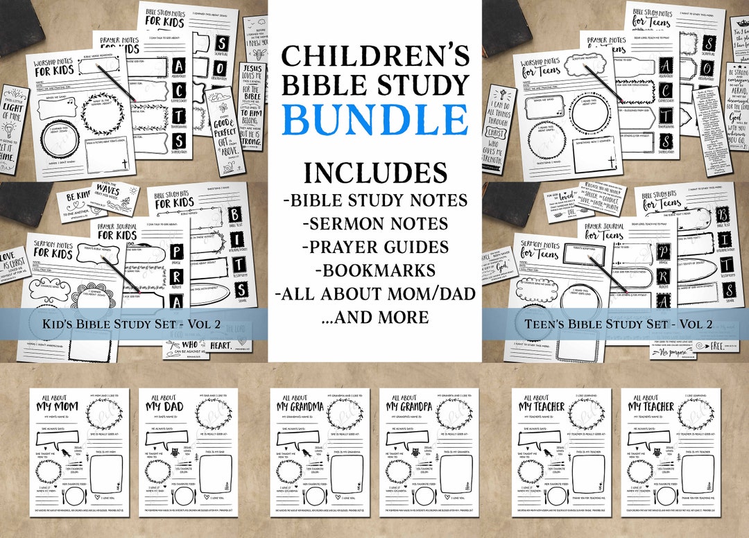 Bible Study Bundle for Children. Instant Download Printable. Worship ...