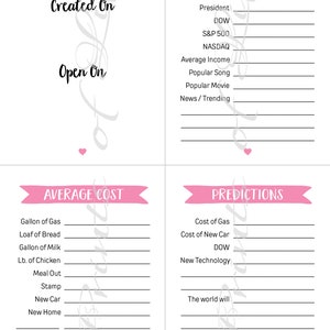 Time Capsule. Date Night Idea. Instant Download Printable. Valentines ...
