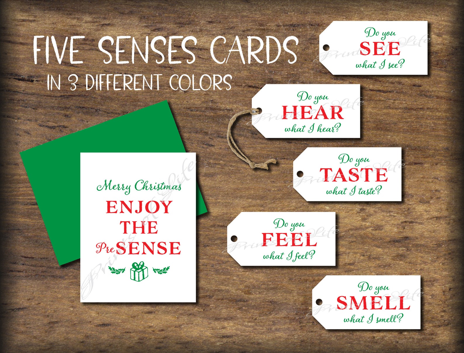 Five Senses Gift Tags & Card. Instant Download Printable. - Etsy