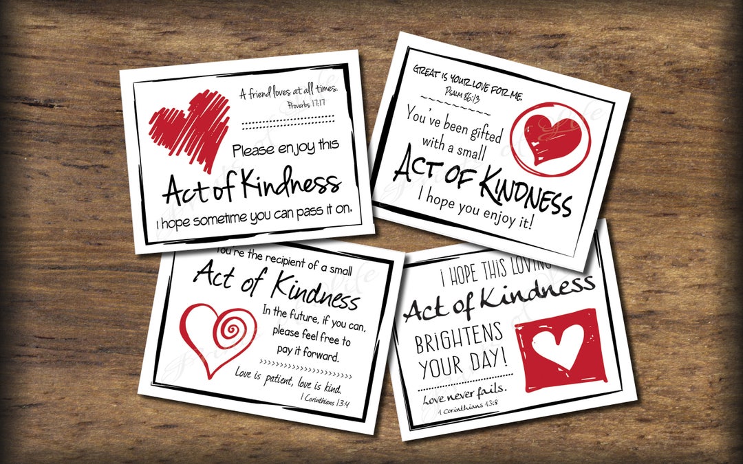 Love Random Act of Kindness Cards. Instant Download. Pdf Printable. DIY ...