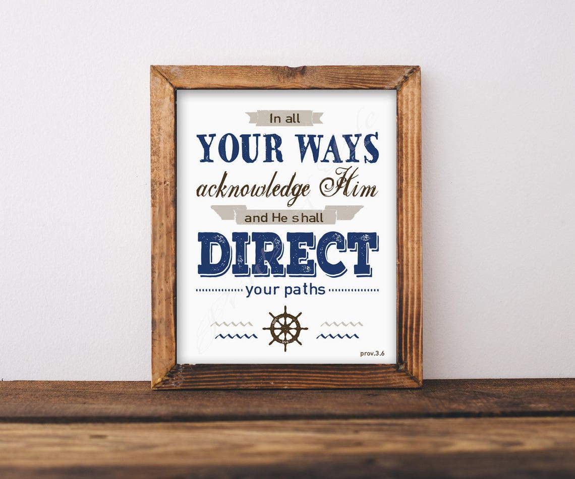 Set of 4 Nautical Prints With Scripture Verses. Instant - Etsy