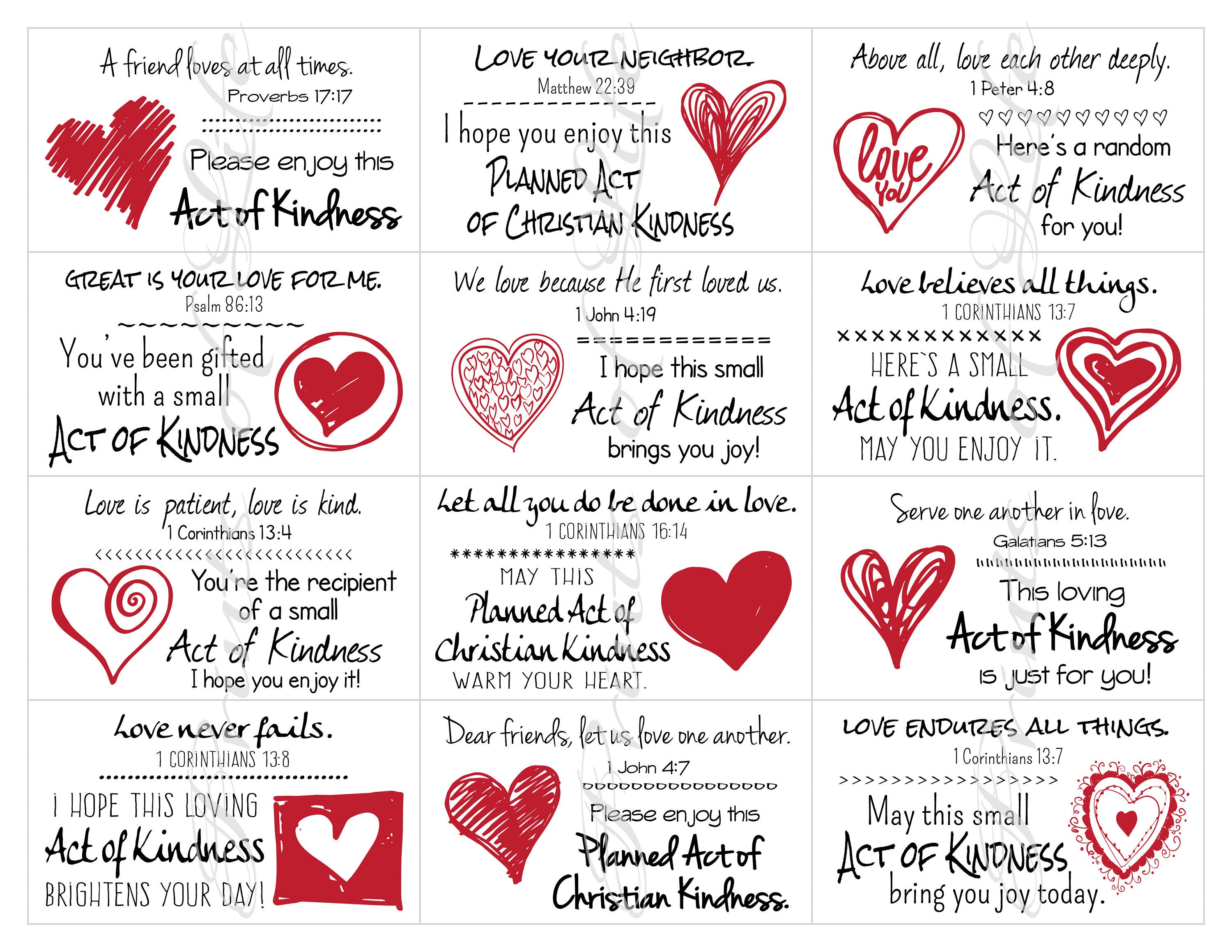 Thank You Notes. Random Acts of Kindness. Bible Verses. Lunch - Etsy UK