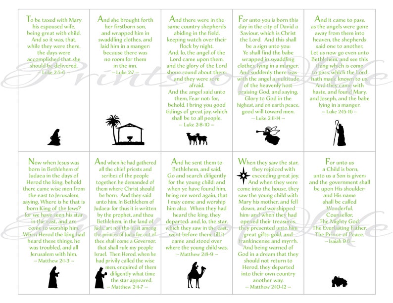 12 Days of Christmas Gift Tags & Cards. Scripture Bible Verse. Nativity ...
