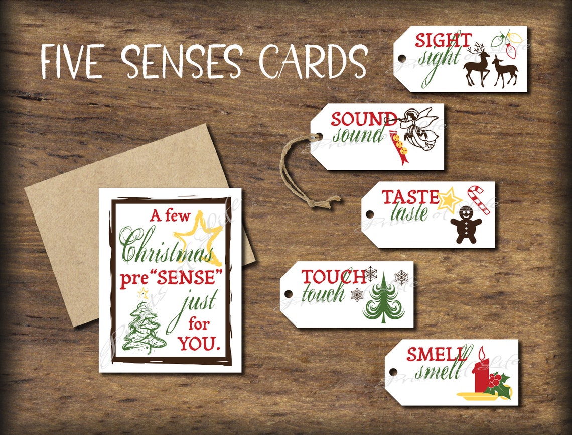 Five Senses Gift Tags & Card. Instant Download Printable. 5 | Etsy