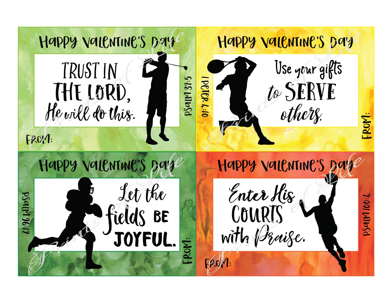 Kids Valentine Cards With Bible Verses. Sports Valentines Day Boys ...