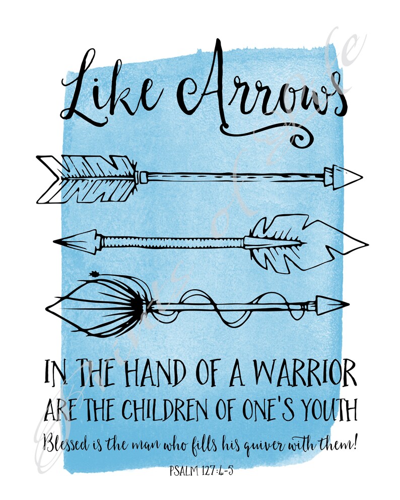 Christian Wall Art. Like Arrows in the Hand of a Warrior. Psalm 127:4-5 ...