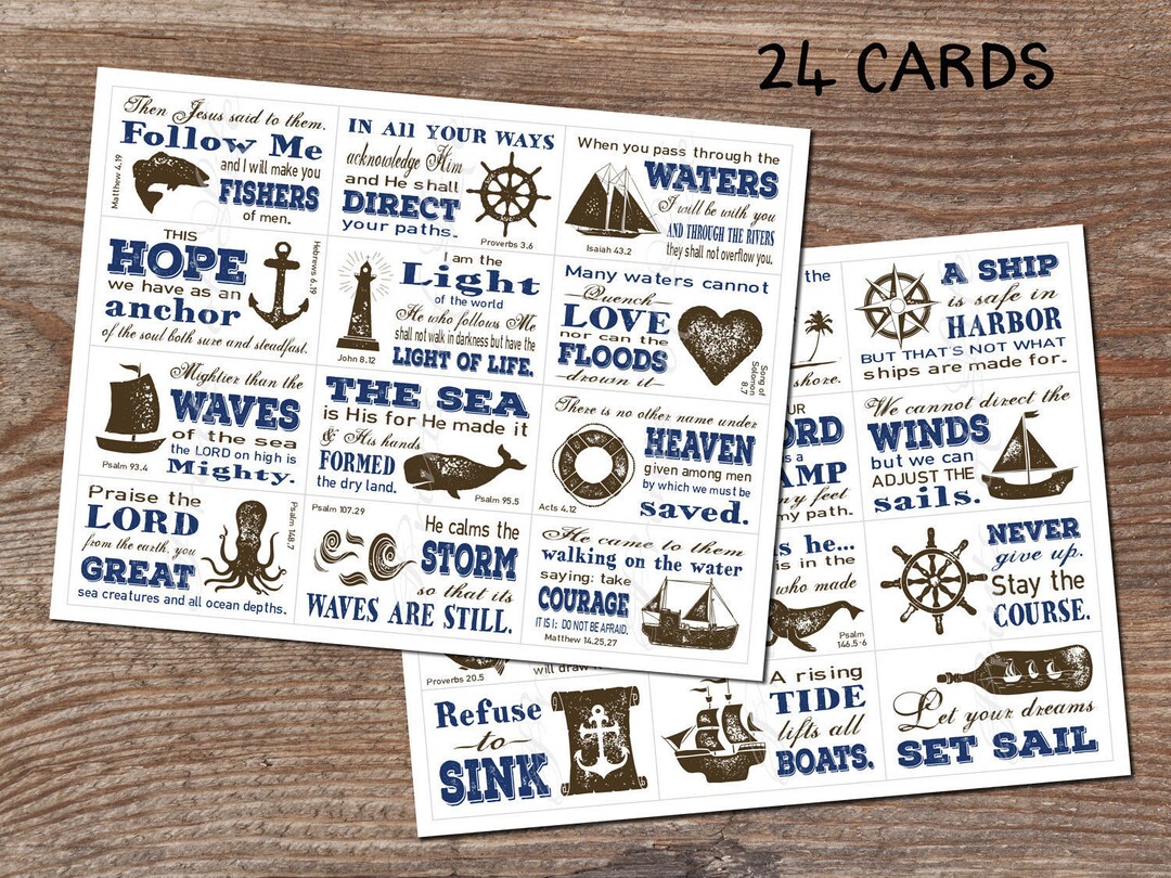 Nautical Notes. Lunch Box Cards. Instant Download Printable. Memory ...