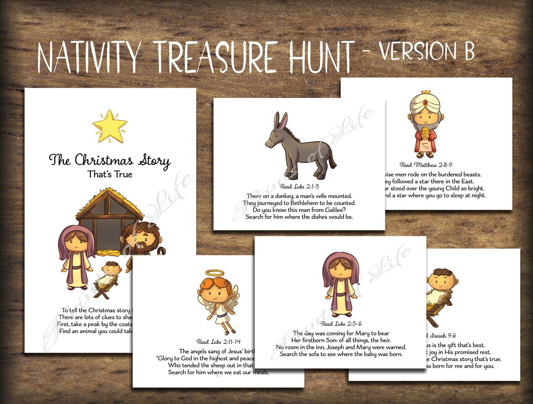 Version B. Kids Christmas Scavenger Hunt. Instant Download Printable ...