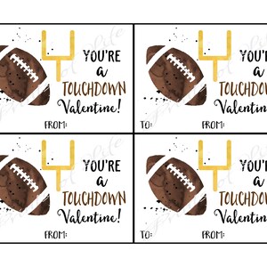 Football. Kids Valentine Cards. Sports Valentines Day. Boys Girls ...