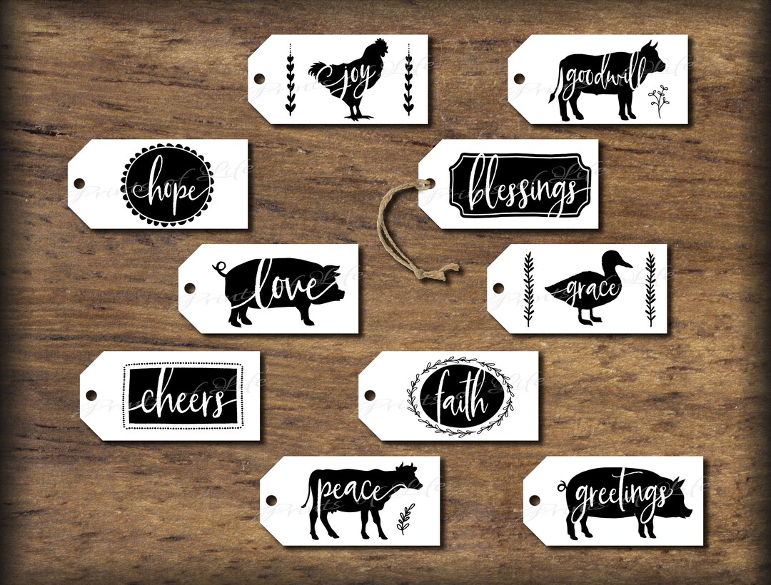 Farmhouse Gift Tags. DIY Digital Print. Instant Download Printable ...