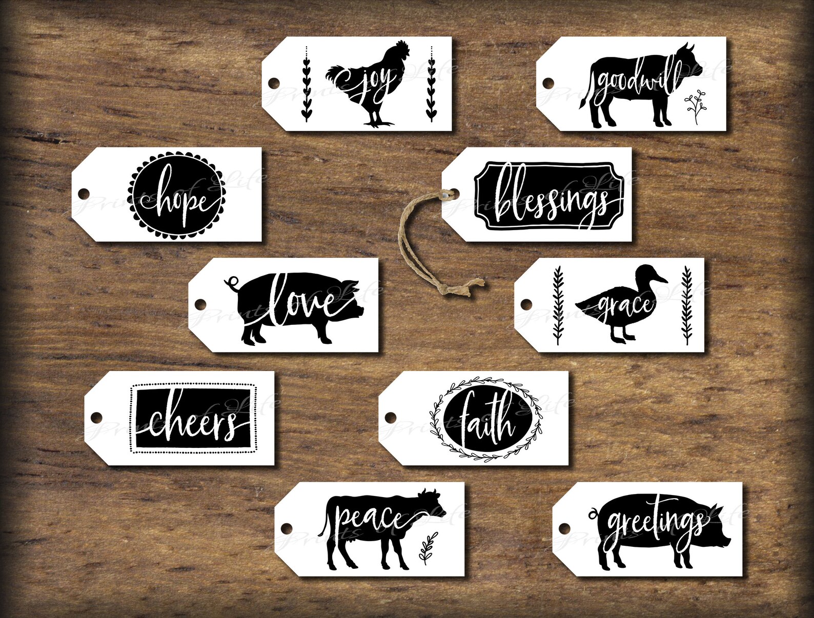 Farmhouse Gift Tags. DIY Digital Print. Instant Download | Etsy