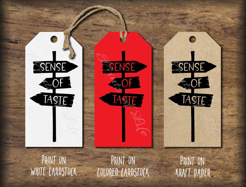 Five Senses Gift Tags & Card. 5 Sense of Direction. Instant | Etsy
