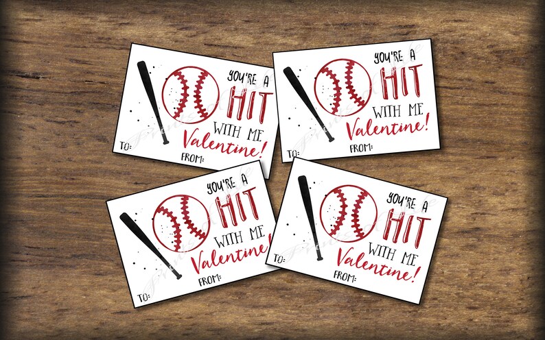 Baseball Kids Valentine Cards. Sports Valentines Day. Boys - Etsy