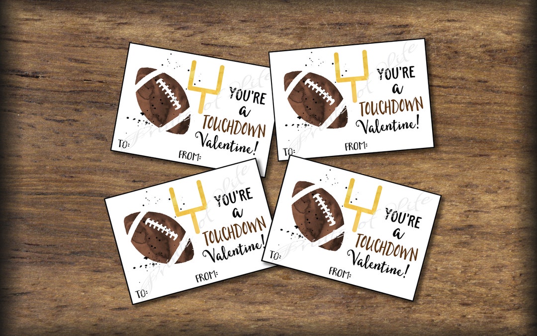 Football. Kids Valentine Cards. Sports Valentines Day. Boys Girls ...