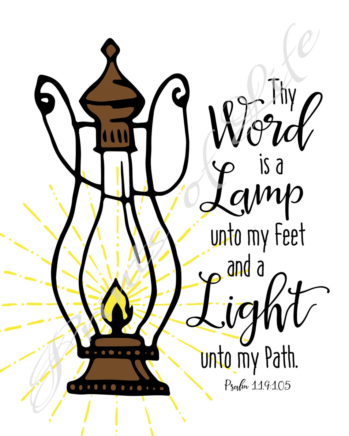 Christian wall art. Thy Word is a Lamp unto my feet and a | Etsy