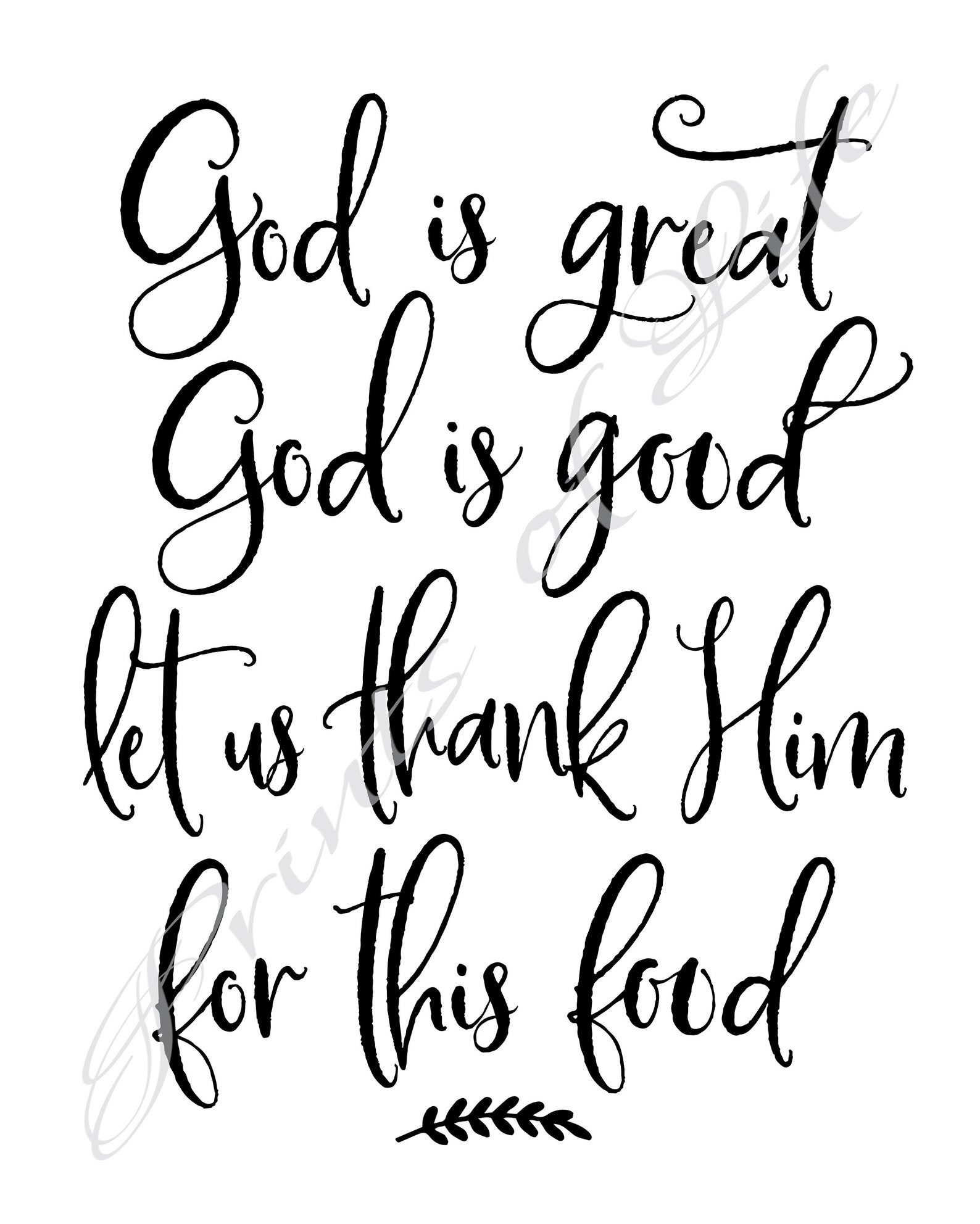 Christian Printable. God is Great God is Good Let Us Thank Him | Etsy