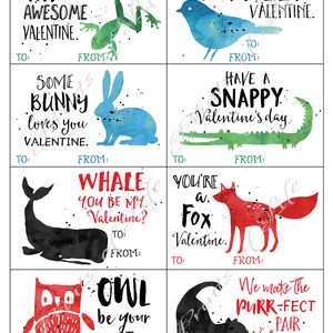 Kids Valentine Cards. Valentine's Day School Cards Boys, Girls. Instant ...