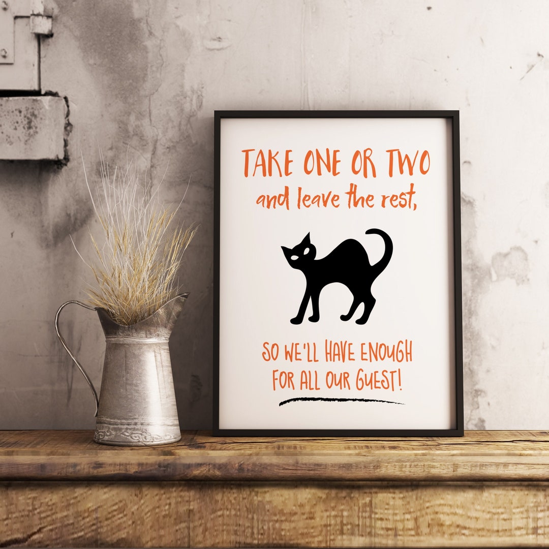 Take One or Two. Instant Download Printable. Halloween Print. Sign for ...
