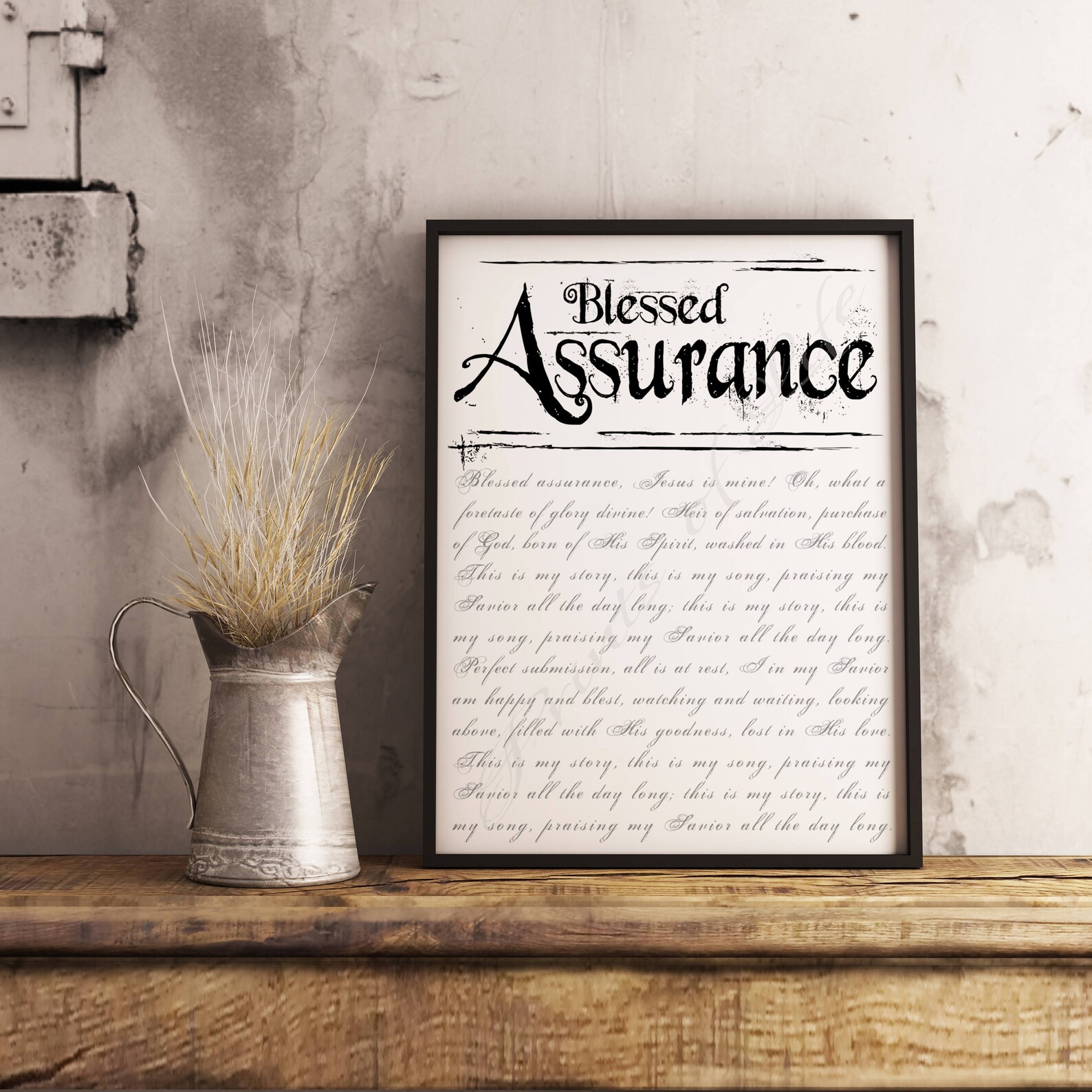 Christian Artwork. Blessed Assurance. Hymn Wall Art Print. - Etsy