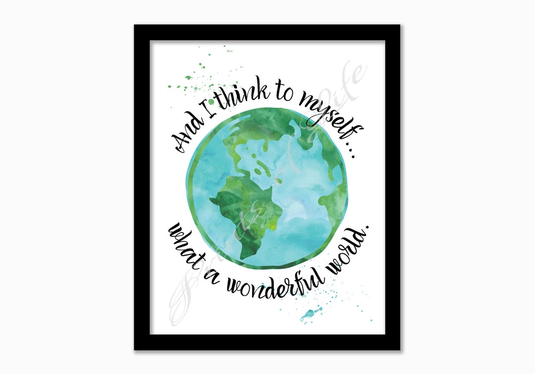 What a Wonderful World. Instant Download Print. PDF JPG Diy Printable ...