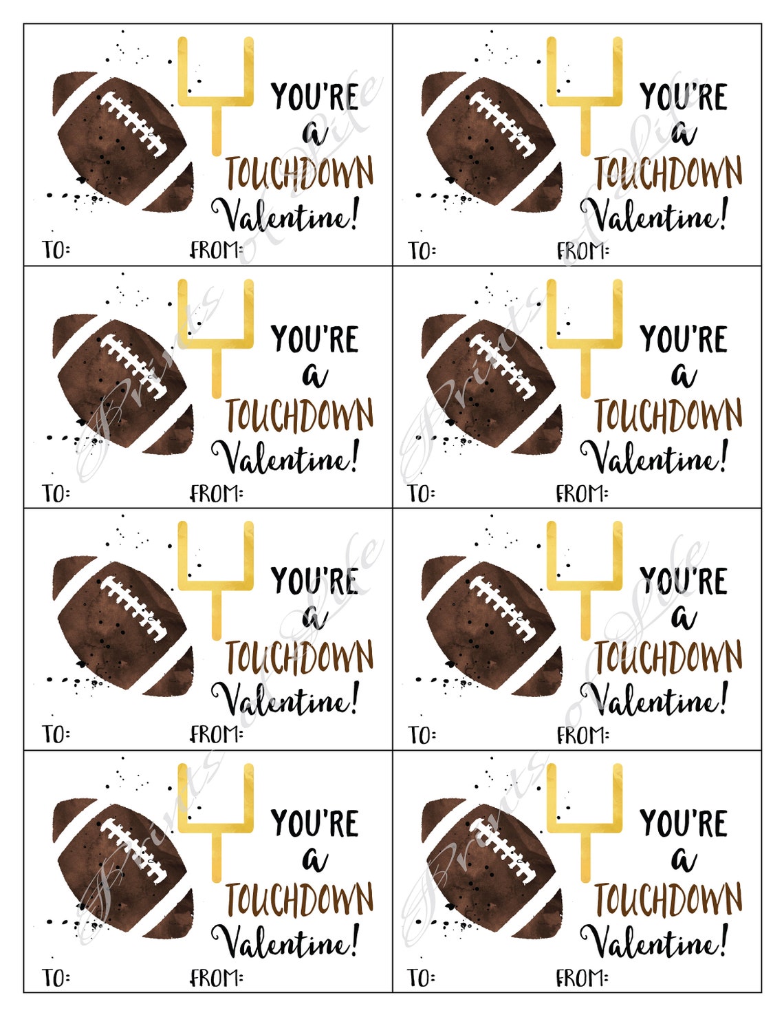 Football. Kids Valentine Cards. Sports Valentines Day. Boys Girls ...