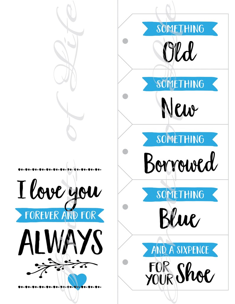 Something Old New Borrowed Blue. Five Gift Tags & Card. - Etsy