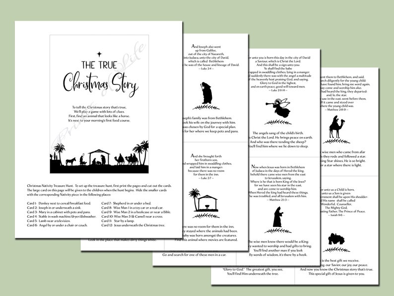 Nativity Treasure Hunt. Christmas Scavenger Hunt for Kids. Instant ...